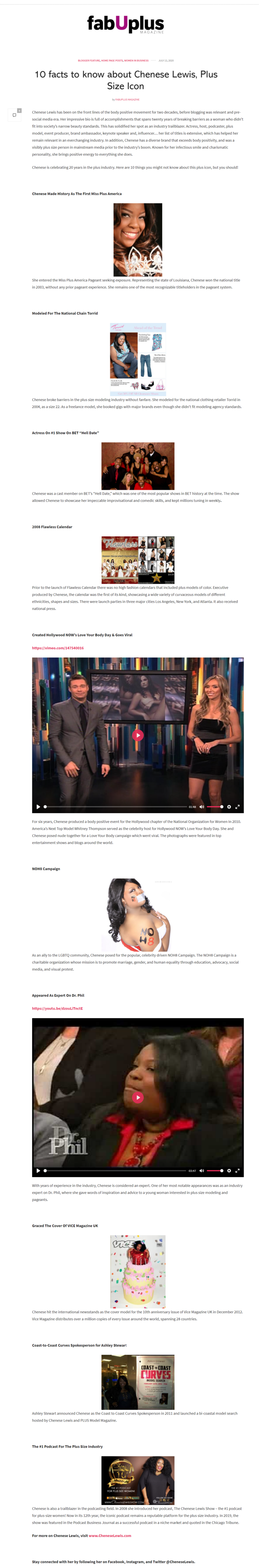 FabUplus Magazine - July 2020 - Chenese Lewis | Official Website